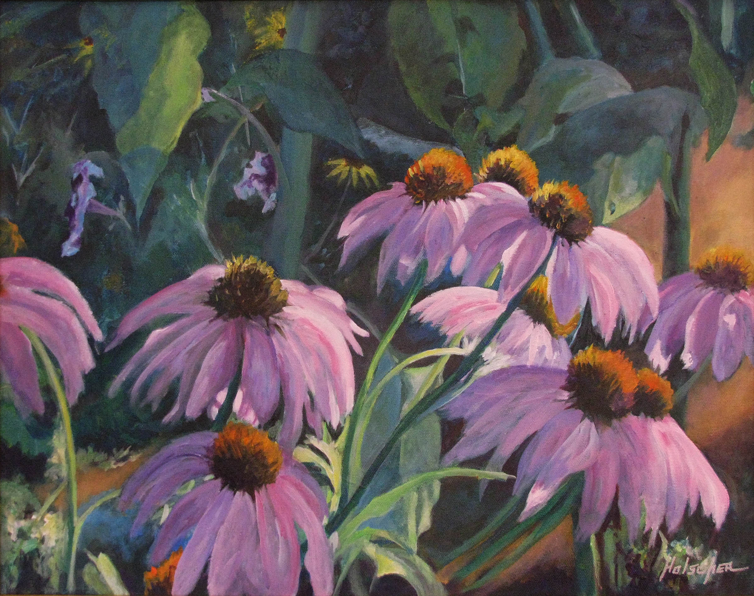 Cone Flowers Acrylic Original Painting 24 x 24 inches | The Lemonade ...